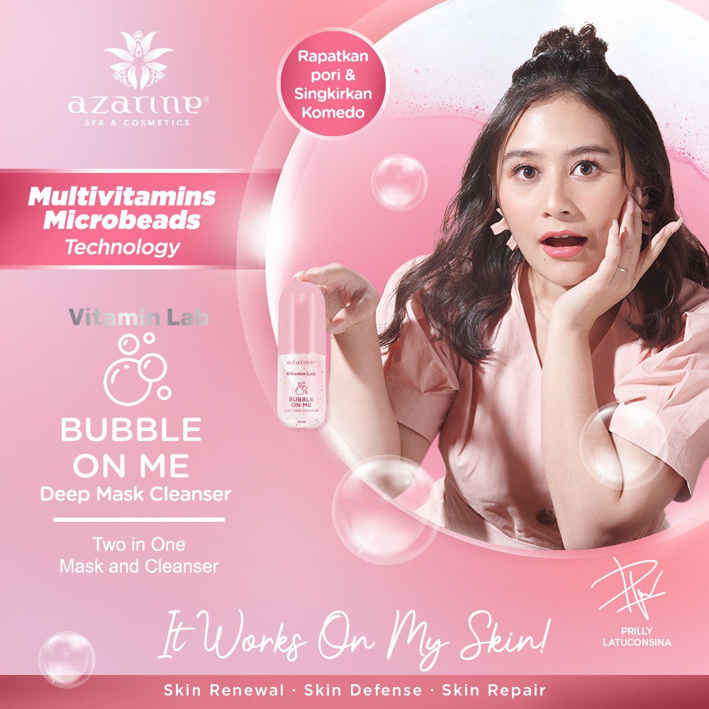 Jual Azarine Vitamin Lab Bubble on Me Deep Mask Cleanser 60ml | Shopee ...