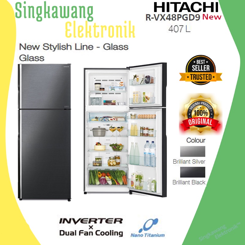 Jual Hitachi R Vx48pgd9 Bbk Bsl Kulkas 2 Pintu Fan Cooling Inverter