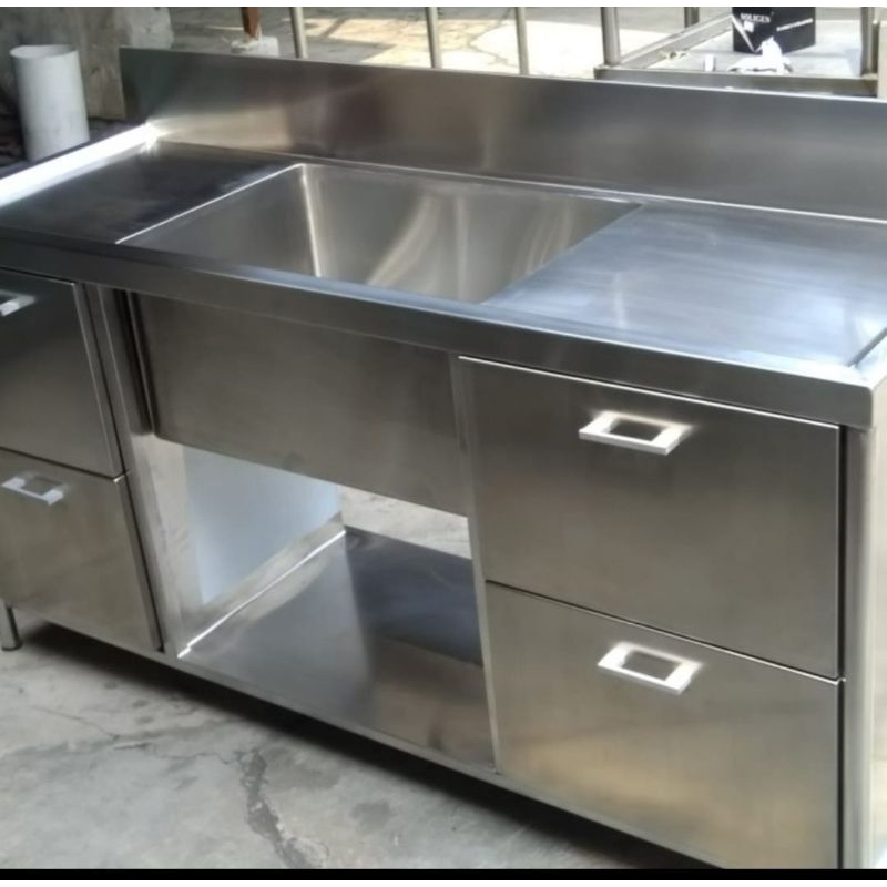 Jual MEJA CABINET . MEJA SINK RESTORAN STAINLES 201 | Shopee Indonesia