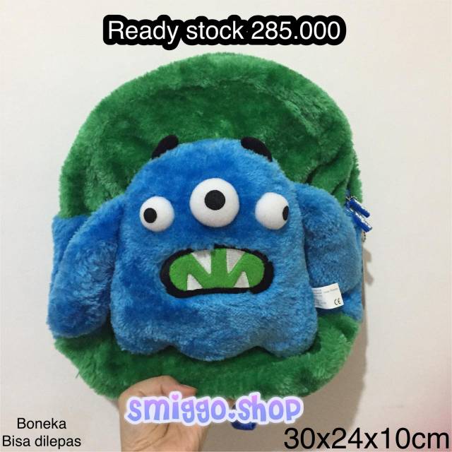 Jual Smiggle Green Fluffy Backpack | Shopee Indonesia