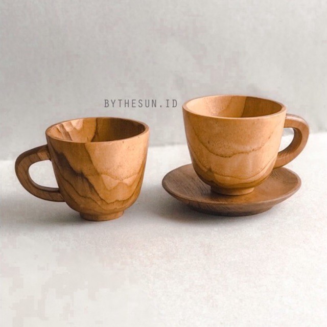 Jual Cangkir Kayu Jati | Wooden Teak Cup | Shopee Indonesia