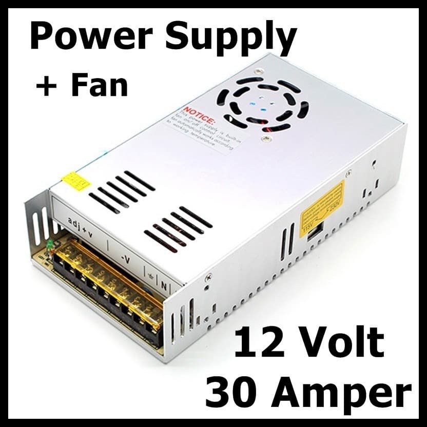 Jual Power Supply Switching 12V 30A cocok untuk CCTV dan LED 30 A | Shopee Indonesia