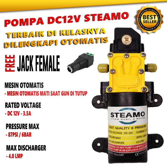Jual Pompa DC12v Steamo Mesin Cuci Motor Mobil AC Power Sprayer ...