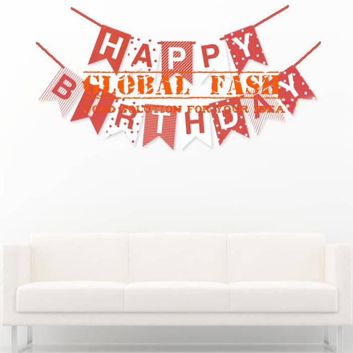 Jual bunting flag HBD Merah putih / banner merah putih / banner HBD ...