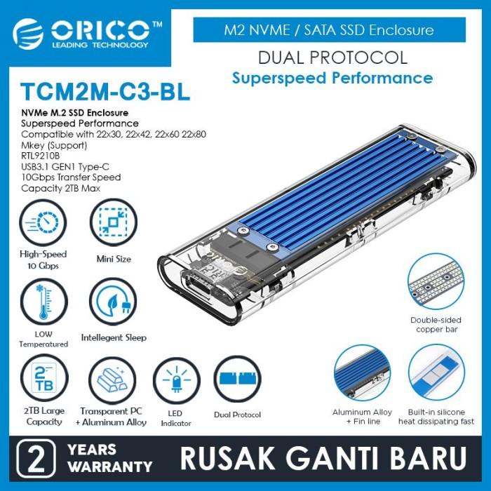 Jual Case Orico M.2 Nvme M.2 Sata Ssd Enclosure Dual Protocol - Tcm2M ...