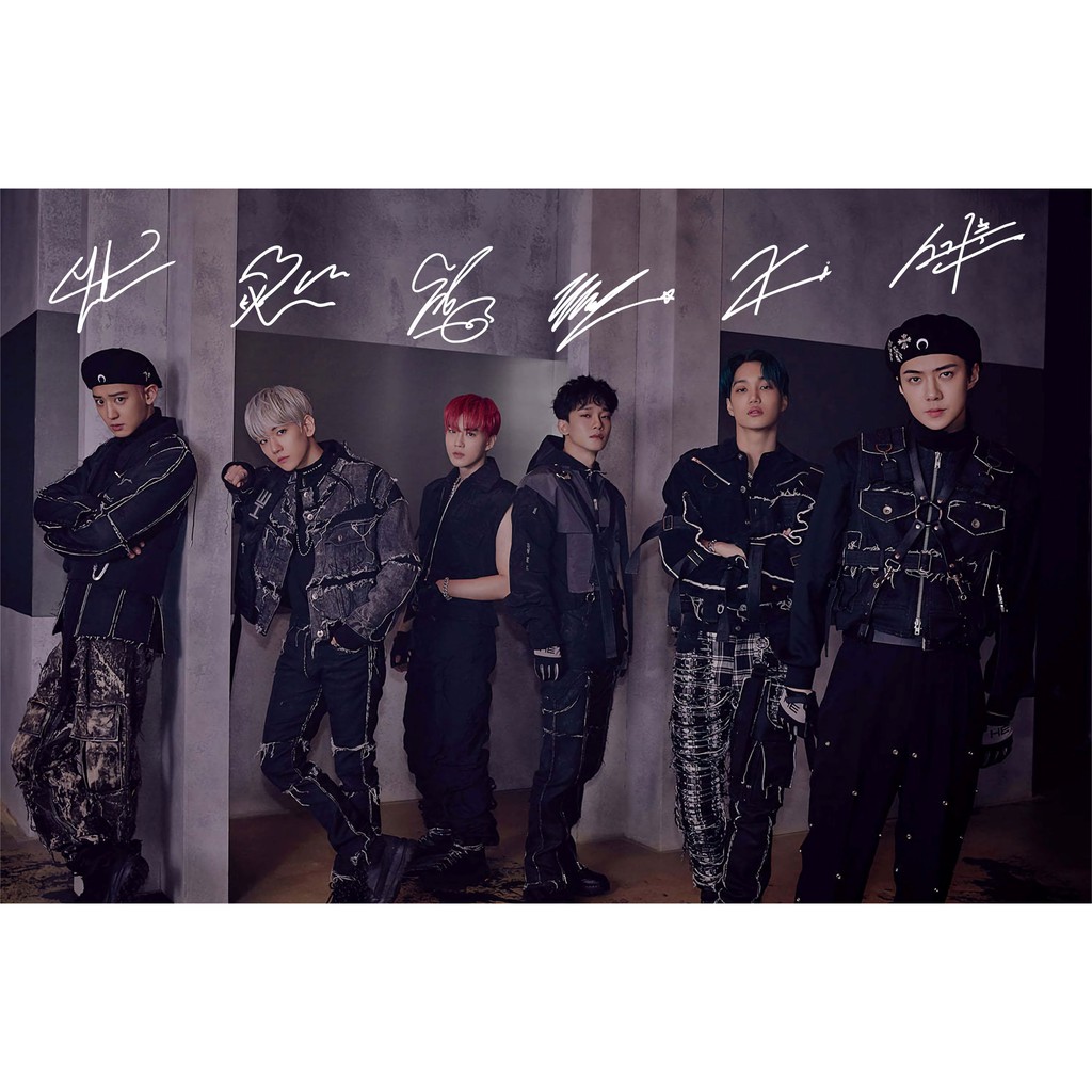 Jual POSTER EXO GRUP DENGAN TANDA TANGAN POSTER KPOP EXO UKURAN A3 ...