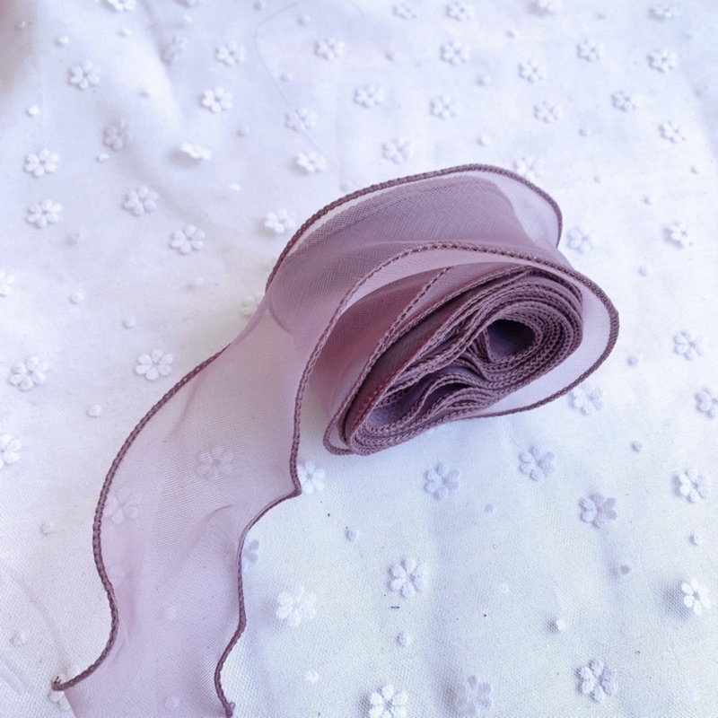 Jual Pita Gelombang 10 Yard Bahan Silk Organza / Wave Ribbons Goldtail ...