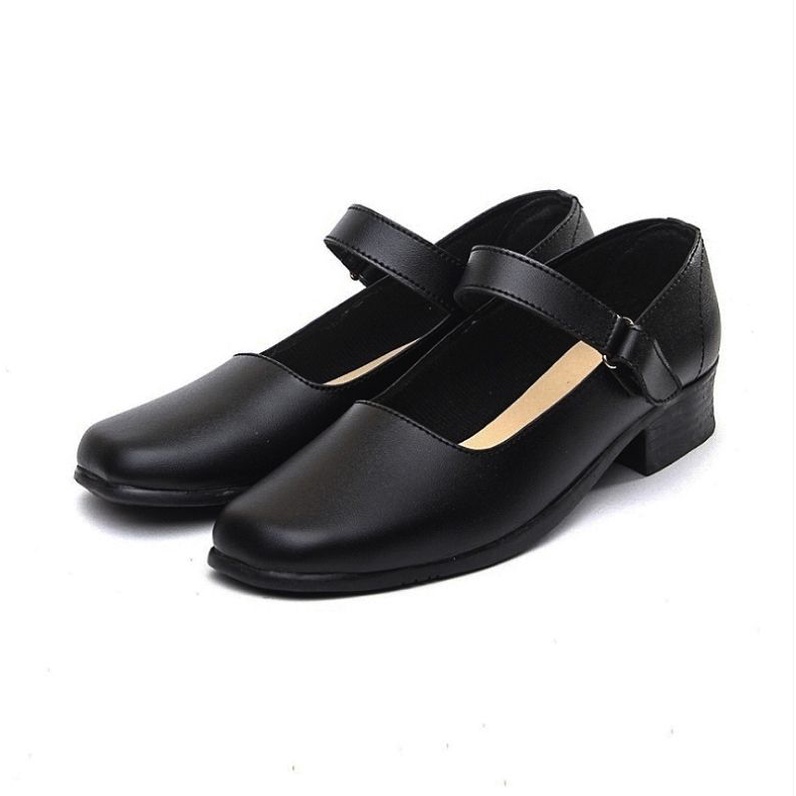 Jual sepatu paskibra pantofel wanita/cewek tali hitam tinggi 3cm ...