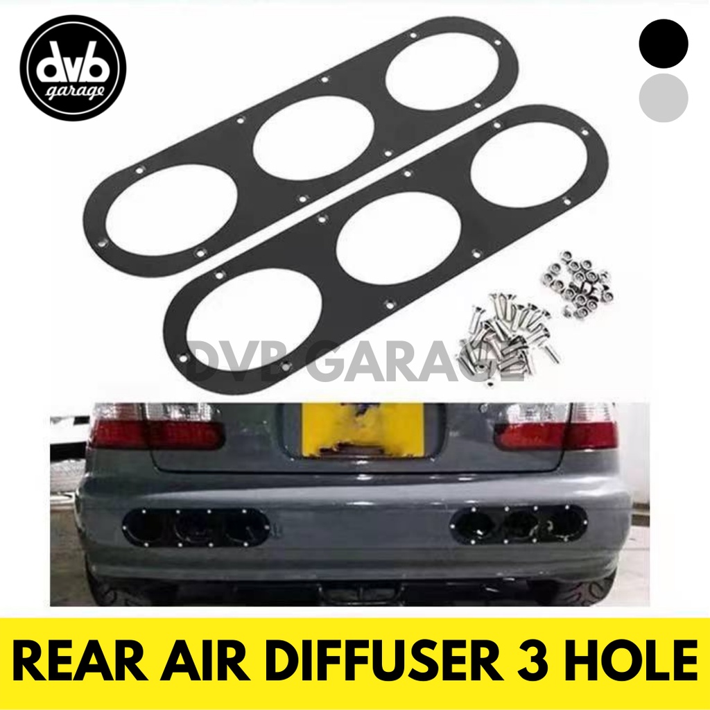 Jual REAR AIR DIFFUSER 3 HOLE UNIVERSAL BUMPER PANEL BELAKANG ALUMINIUM ...
