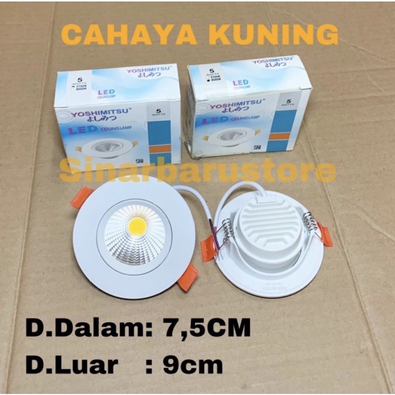 Jual Lampu Downlight LED Panel/Ceiling Lamp Yoshimitsu 5 Watt Kuning ...