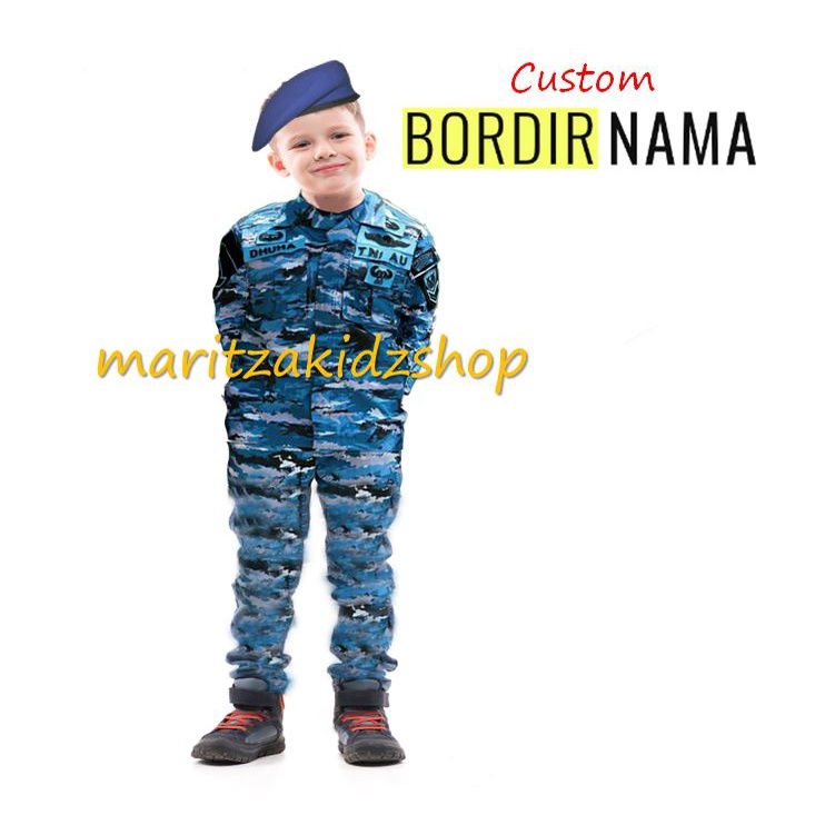 Jual KOSTUM PROFESI TENTARA TNI AURI AU LORENG BIRU ANAK | Shopee Indonesia