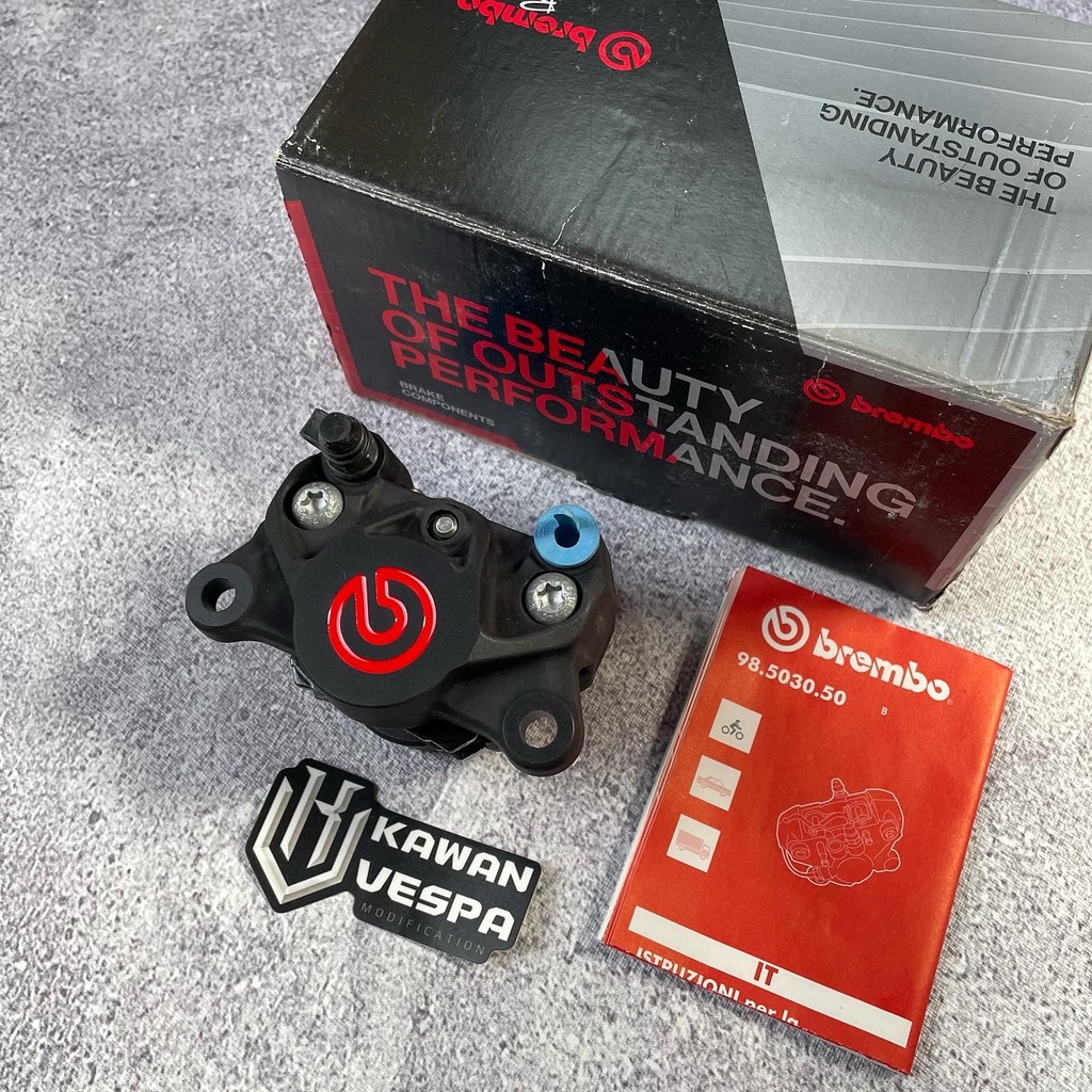 Jual Caliper Brembo 2piston Black Red Logo universal - Vespa | Shopee Indonesia