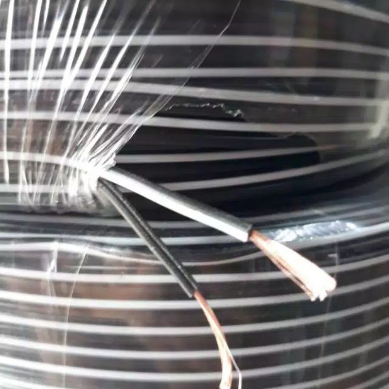 Jual kabel hitam 2 jalur 2 pin 2x18 serabut tembaga murni | Shopee Indonesia