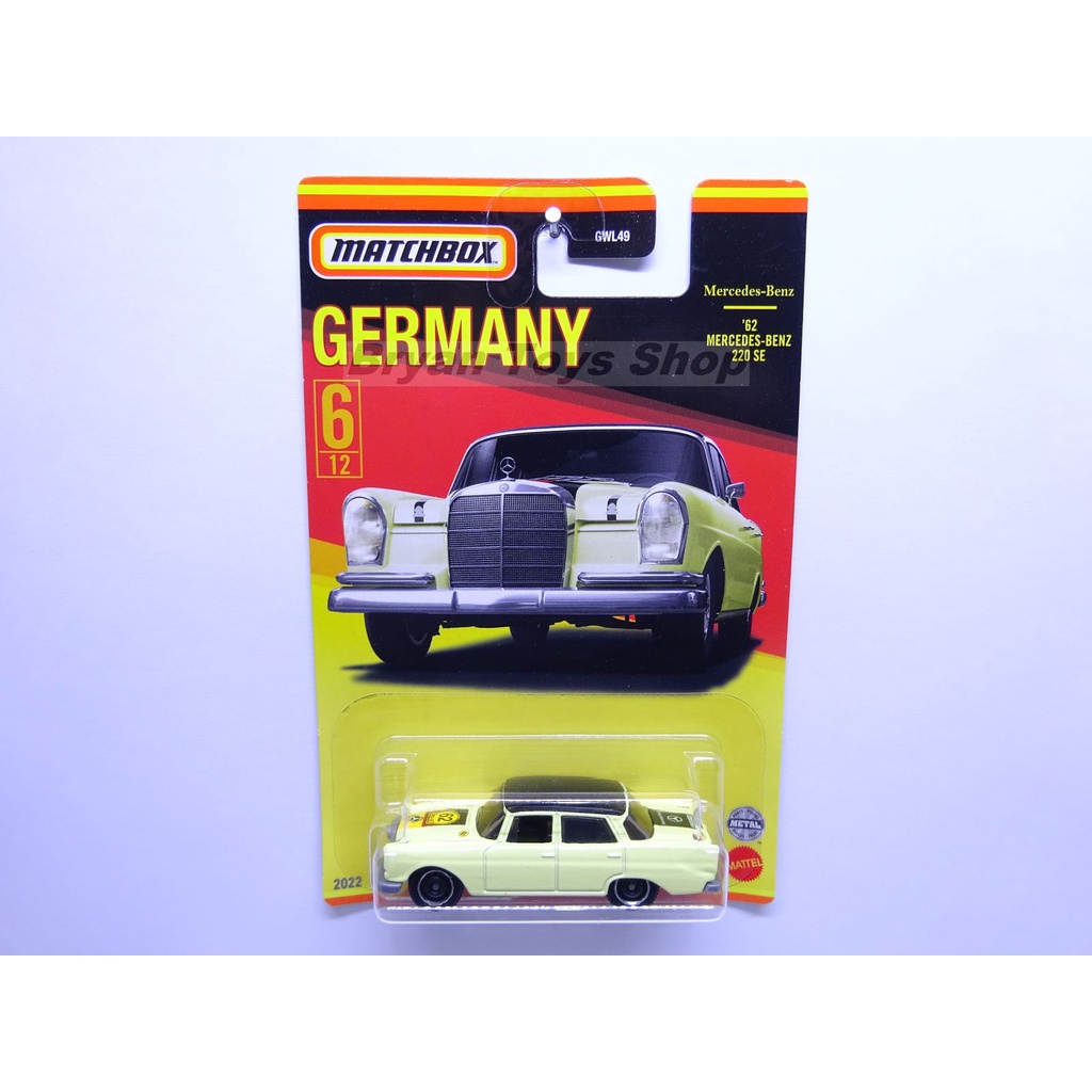 Jual Matchbox Germany 62 Mercedes Benz 220 SE Kuning | Shopee Indonesia