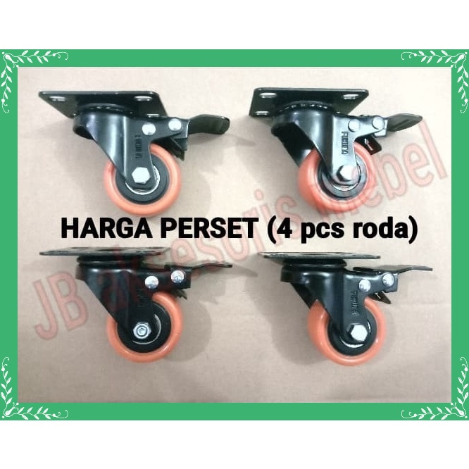Jual RODA CASTER KARET GEPENG 2" (50 mm) + REM FUKUDA / RODA ETALASE ...