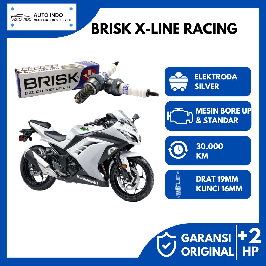 Jual Busi Motor Kawasaki Ninja 250 Busi Brisk X-line Xline AOR10-X9 100 ...