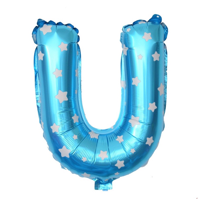 Jual DINOSO Balon Foil Huruf Biru 16 Inch 40cm A-Z Angka Biru 0-9 Biru ...