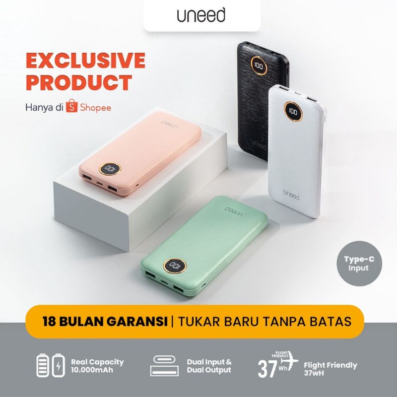 Jual [Exclusive Product] UNEED EasyBox A10 Powerbank 10000mAh Smart Charging 2.1A – UPB411 ...