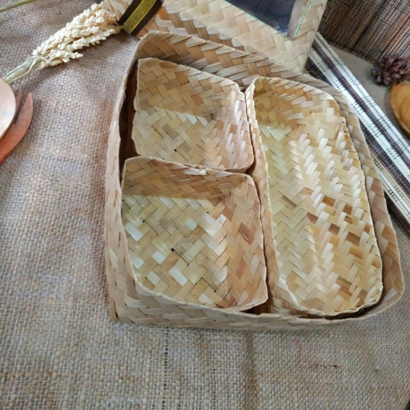 Jual Besek Box Sekat 3 Mika+Pita Double|Wadah Nasi|Tempat Saji|Sokase ...