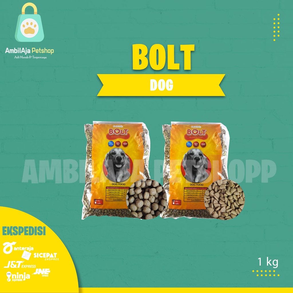 Jual BOLT Dog Makanan Anjing all varian kemasan 1kg | Shopee Indonesia