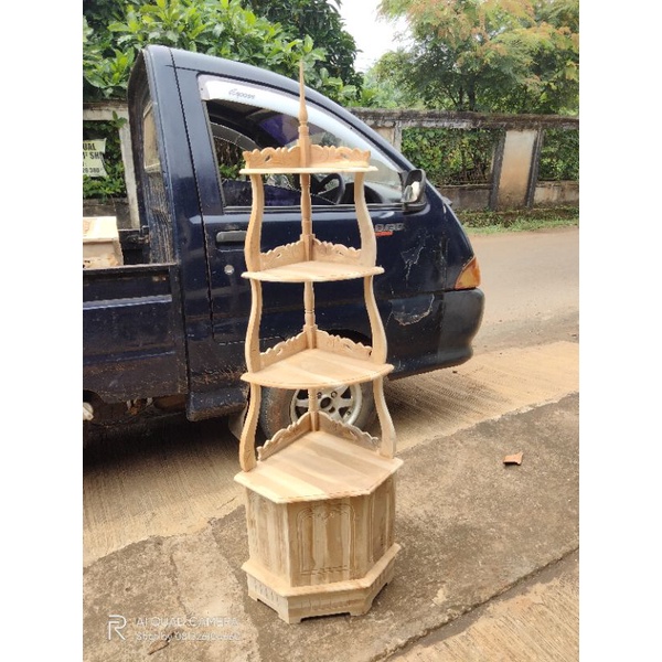 Jual Rak Sudut Pojok Pajangan Minimalis Ukiran Kayu Jati Jepara ...
