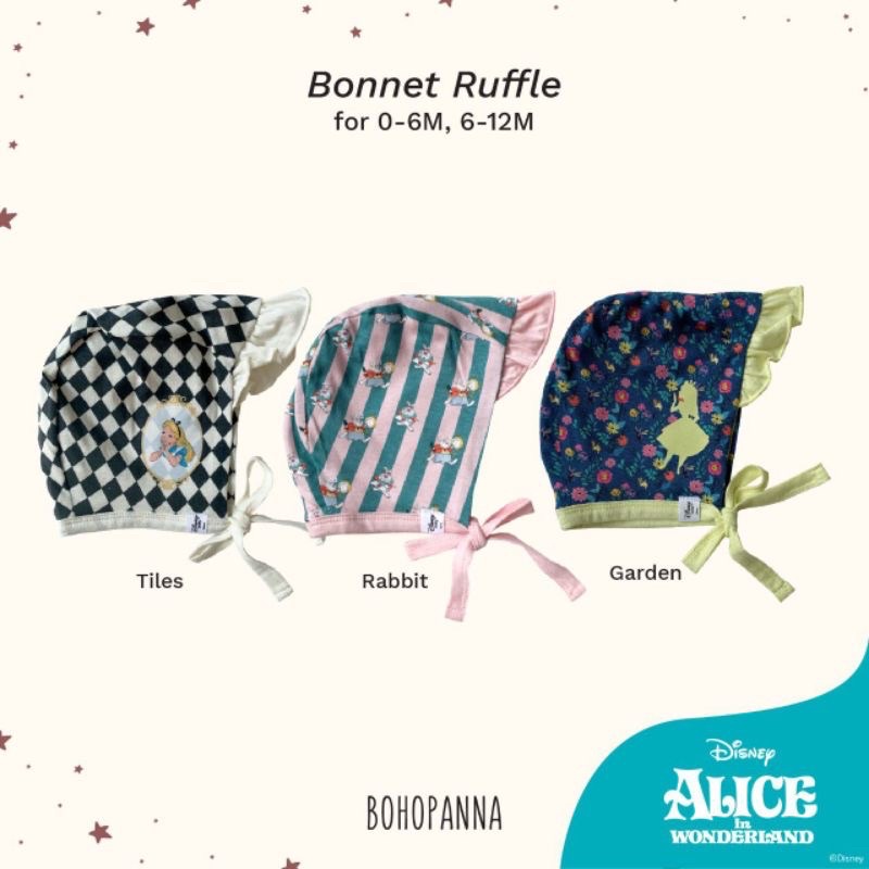 Jual BOHOPANNA - Bonnet Ruffle Disney Alice in Wonderland | Shopee ...