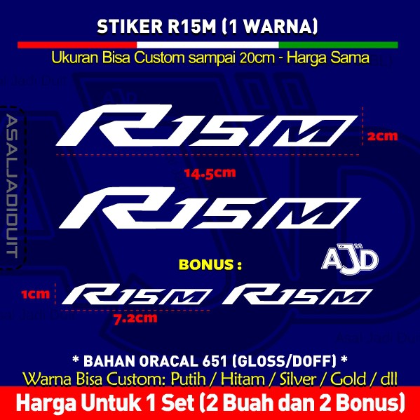 Jual Stiker sticker Yamaha R15M R15 v2 v3 - Bisa Custom Warna Custom ...