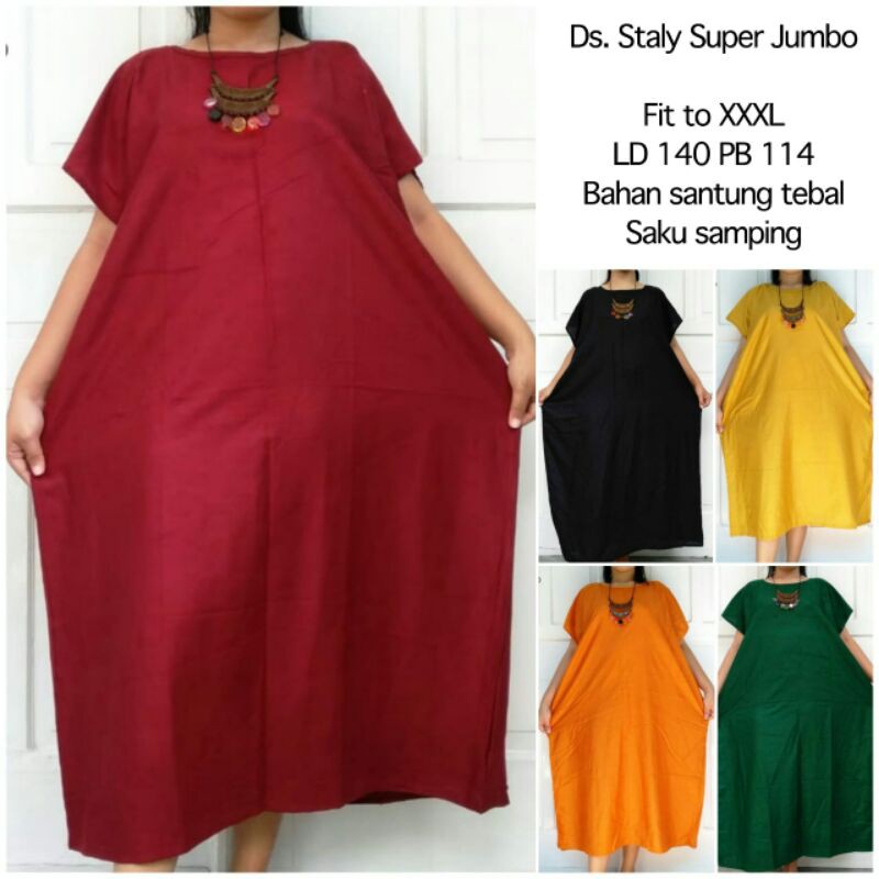 Jual Daster Jumbo LD 140 Dress Jumbo Big Size dress Daster Polos Jumbo ...
