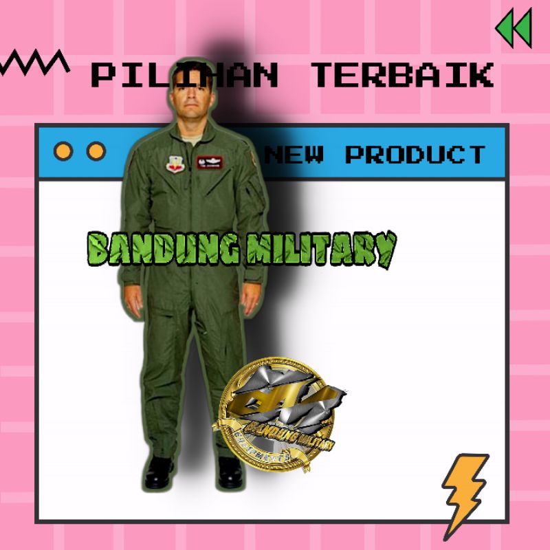 Jual Wearpack Safety Coverall Pilot Velcro TNI Seragam Jatah Penerbang ...