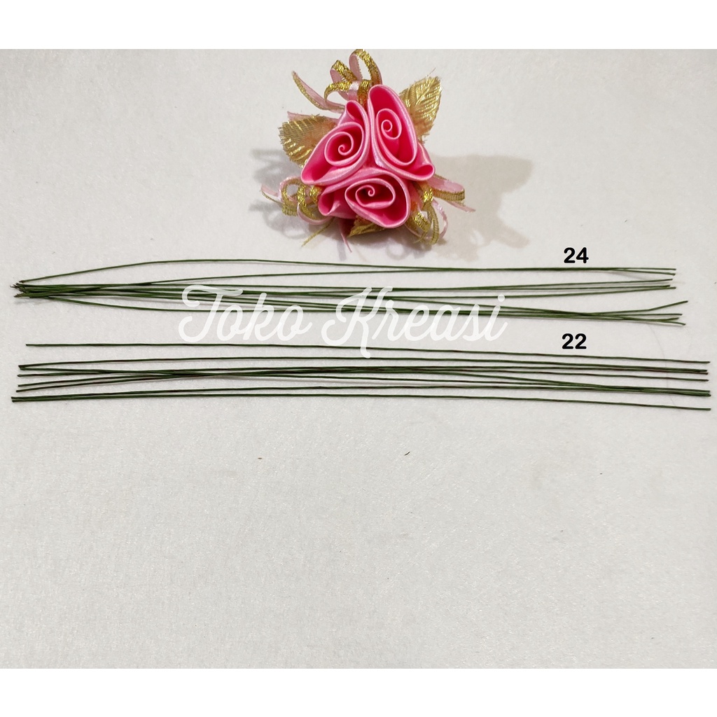 Jual (Per batang) batang hijau - batang bunga - kawat bunga ukuran 24 ...