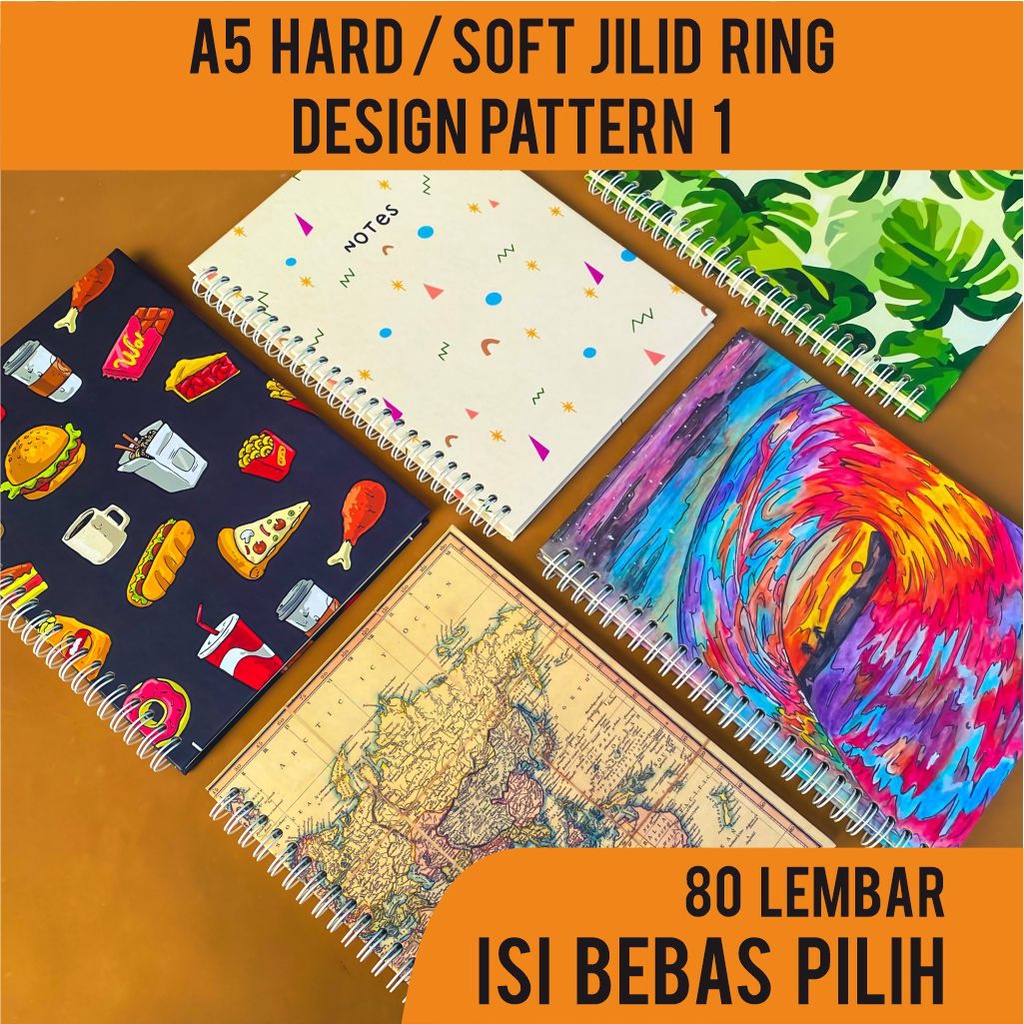 Jual Notes Jilid Ring Spiral Isi Bebas Pilih A5 80 Lembar Hardcover ...