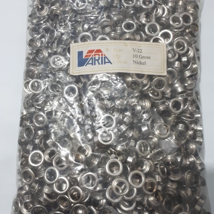 Jual ring Mata Ayam Eyelet V22 Nikel/Silver / mata ayam V24 /12 pcs ...