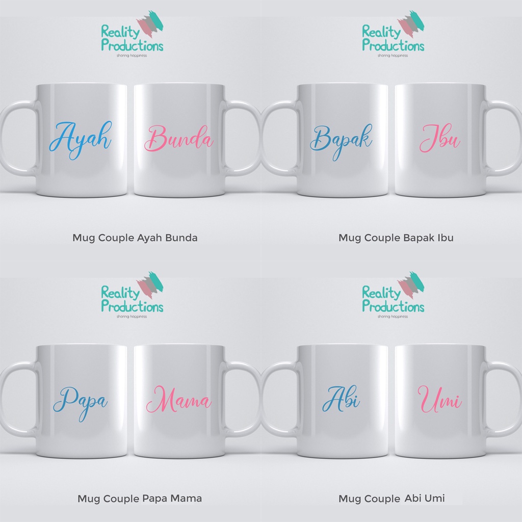 Jual Mug Couple Ayah Bunda Bapak Ibu Mama Papa Abi Umi Hadiah Orangtua ...