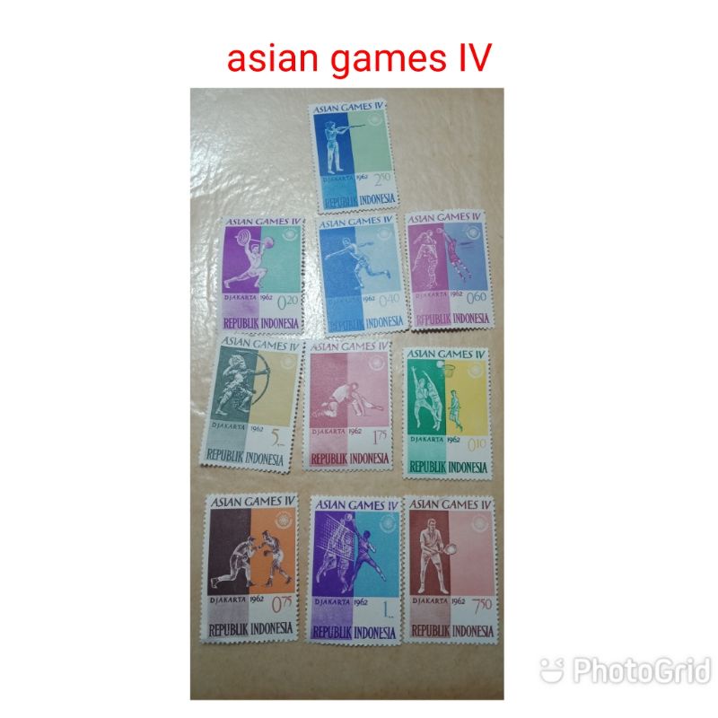 Jual filateli perangko kuno INDONESIA seri PANCASILA & ASIAN GAMES ...