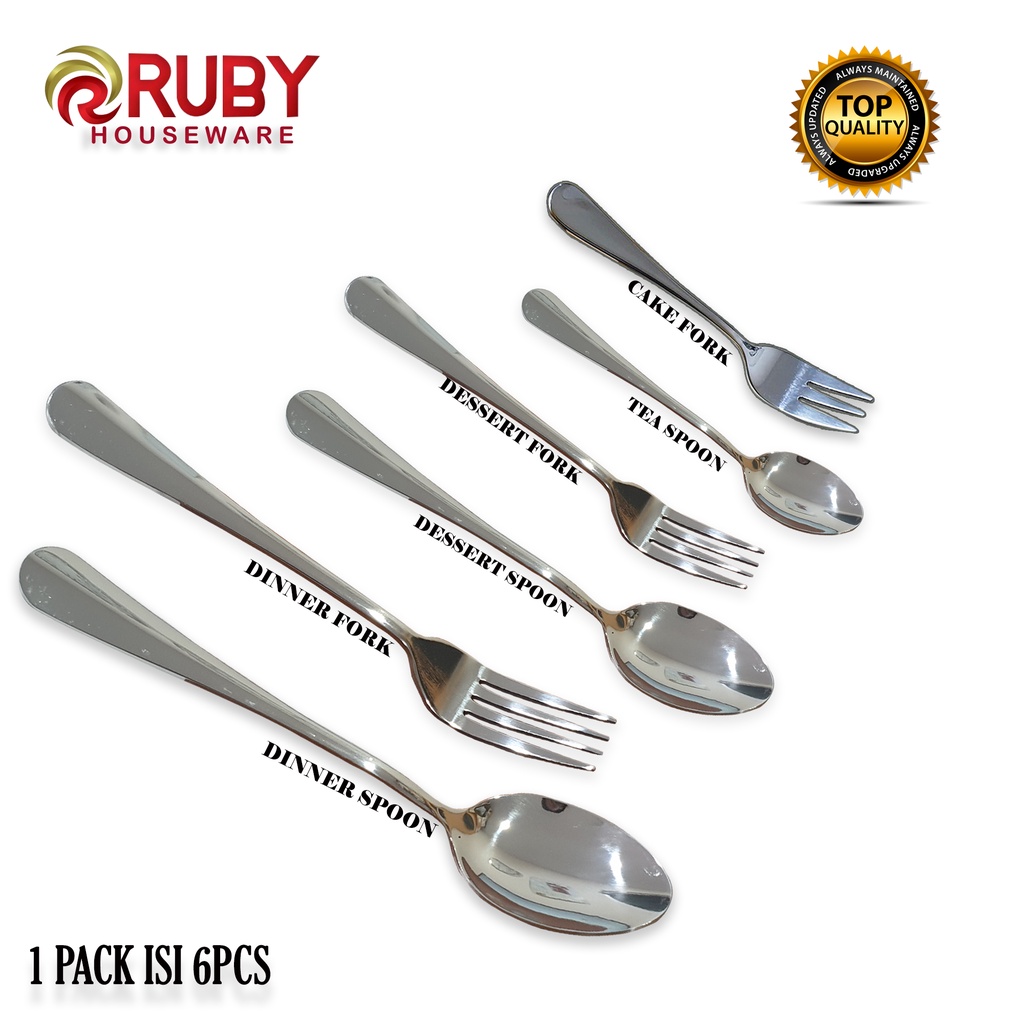 Jual RUBY Sendok Garpu Stainless/garpu kue/sendok teh/sendok makan ...