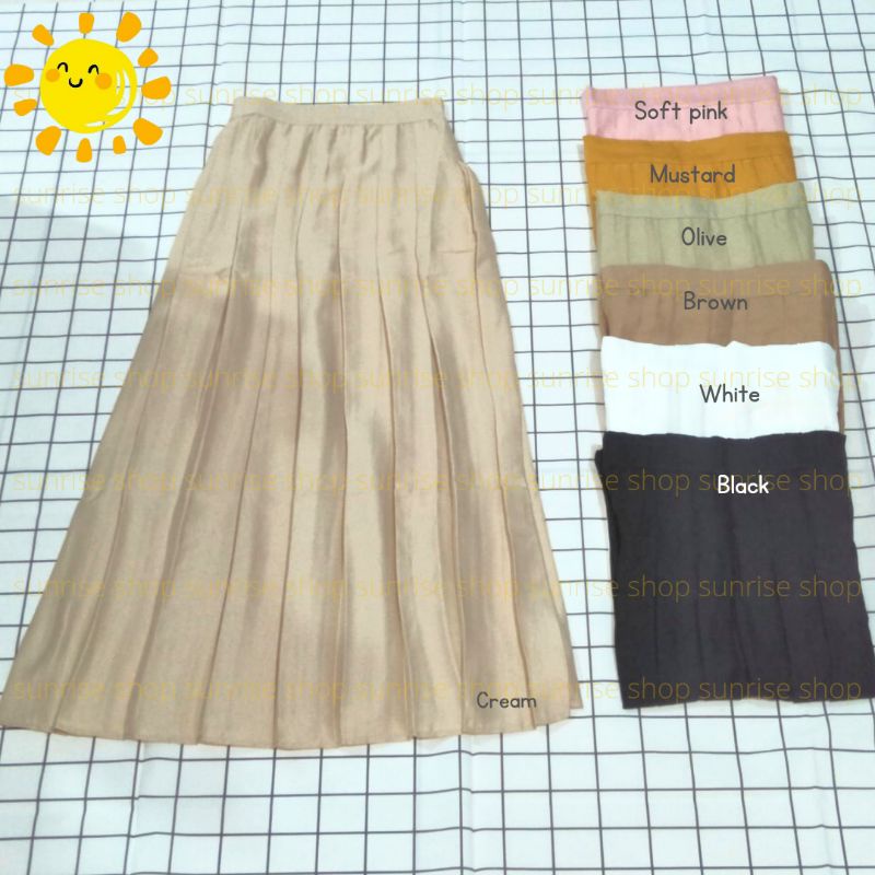 Jual ROK PANJANG WANITA KOREA FLARE LONG SKIRT ROK PANJANG POLOS ROK ...