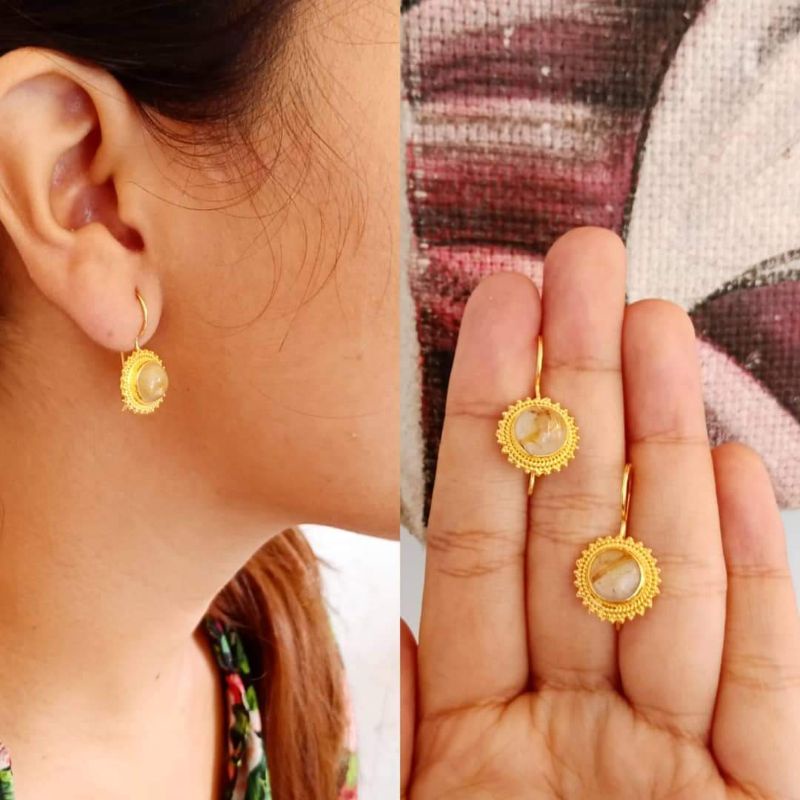 Jual anting perak bali batu rambut sedana lapis emas | Shopee Indonesia