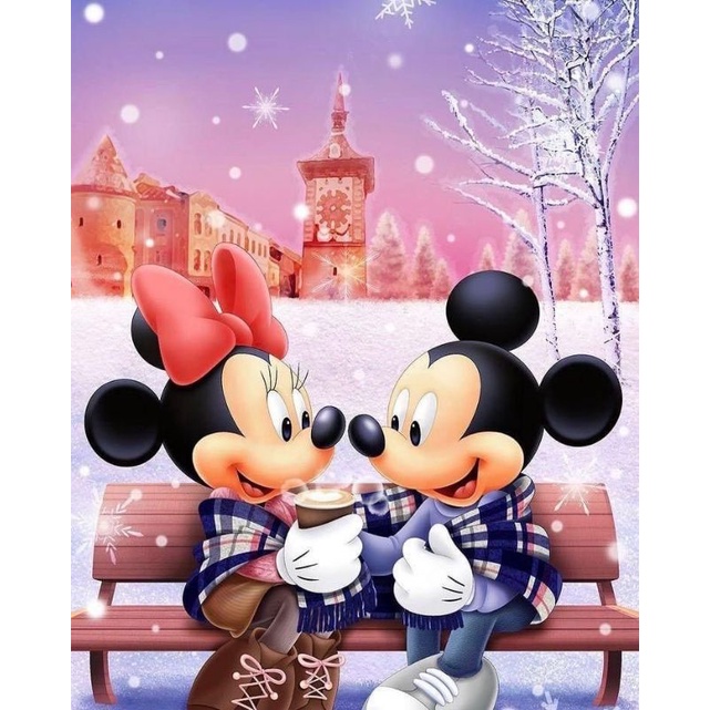 Jual Hiasan dinding poster mickey and miney mouse plus bingkai | Shopee ...