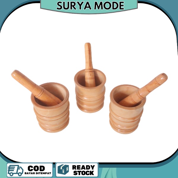 Jual Lumpang kayu alat tumbuk bumbu tradisional ulekan kayu alat tumbuk ...