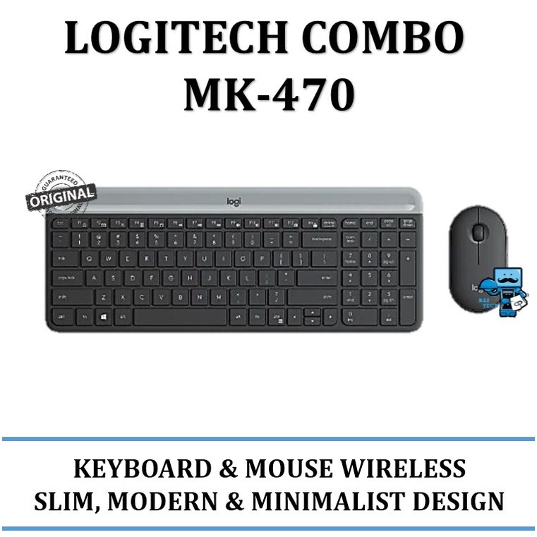 Jual Logitech MK470 Combo Keyboard dan Mouse Wireless Slim - Hitam ...
