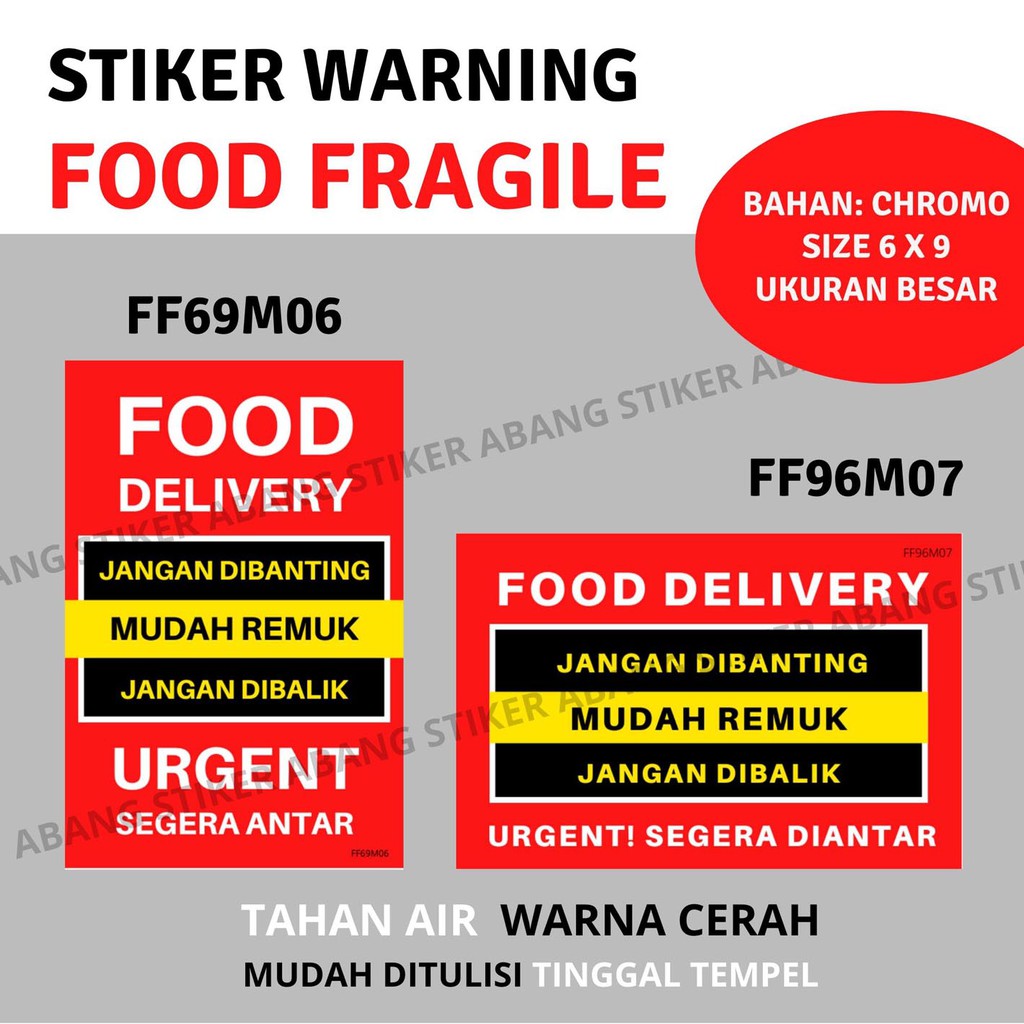 Jual Stiker Warning Food Fragile Besar | Shopee Indonesia