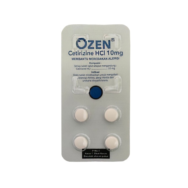 Jual Ozen Cetirizine 10mg 1 Blister @4 Tablet | Membantu Meredakan ...