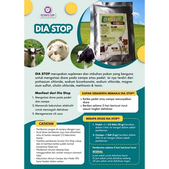Jual DIA STOP untuk diare - mencret domba ,kambing ,sapi, kerbau ...