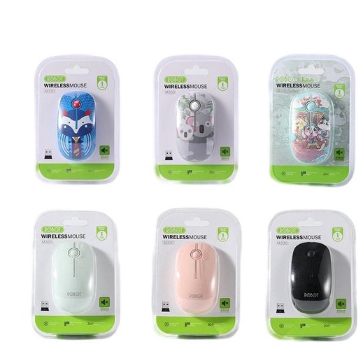 Jual Robot M330 Mouse Wireless 2.4GHz Silent Mute Click Stylish ...