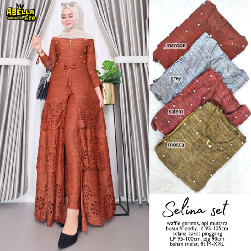 Jual Selina, Selena Set Wafle Gerimis Best Seller by disha | Shopee Indonesia