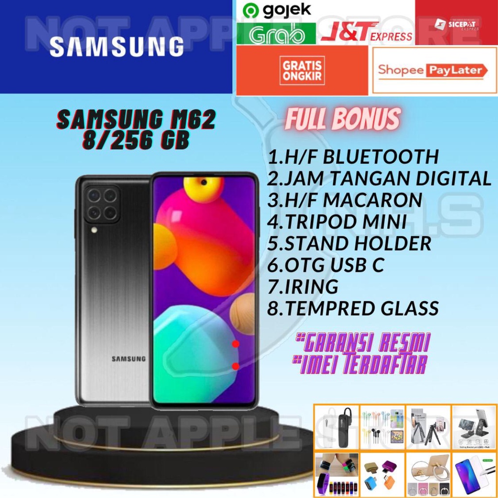 Jual SAMSUNG M62 RAM 8/256GB NEW BARU GARANSI RESMI | Shopee Indonesia