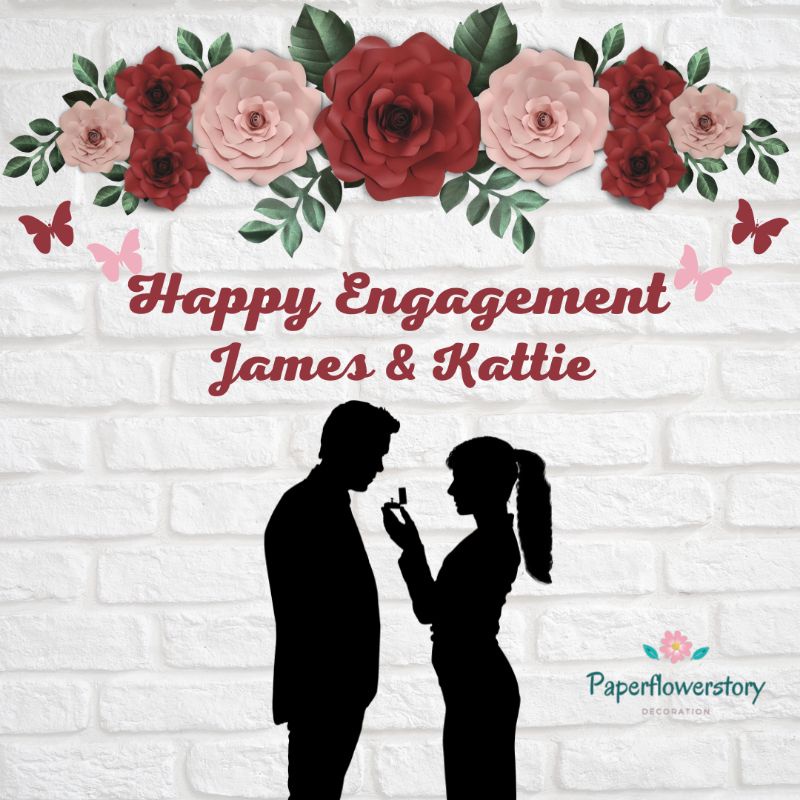 Jual Paper flower engagement full rose bunga kertas mawar lamaran 1 set ...
