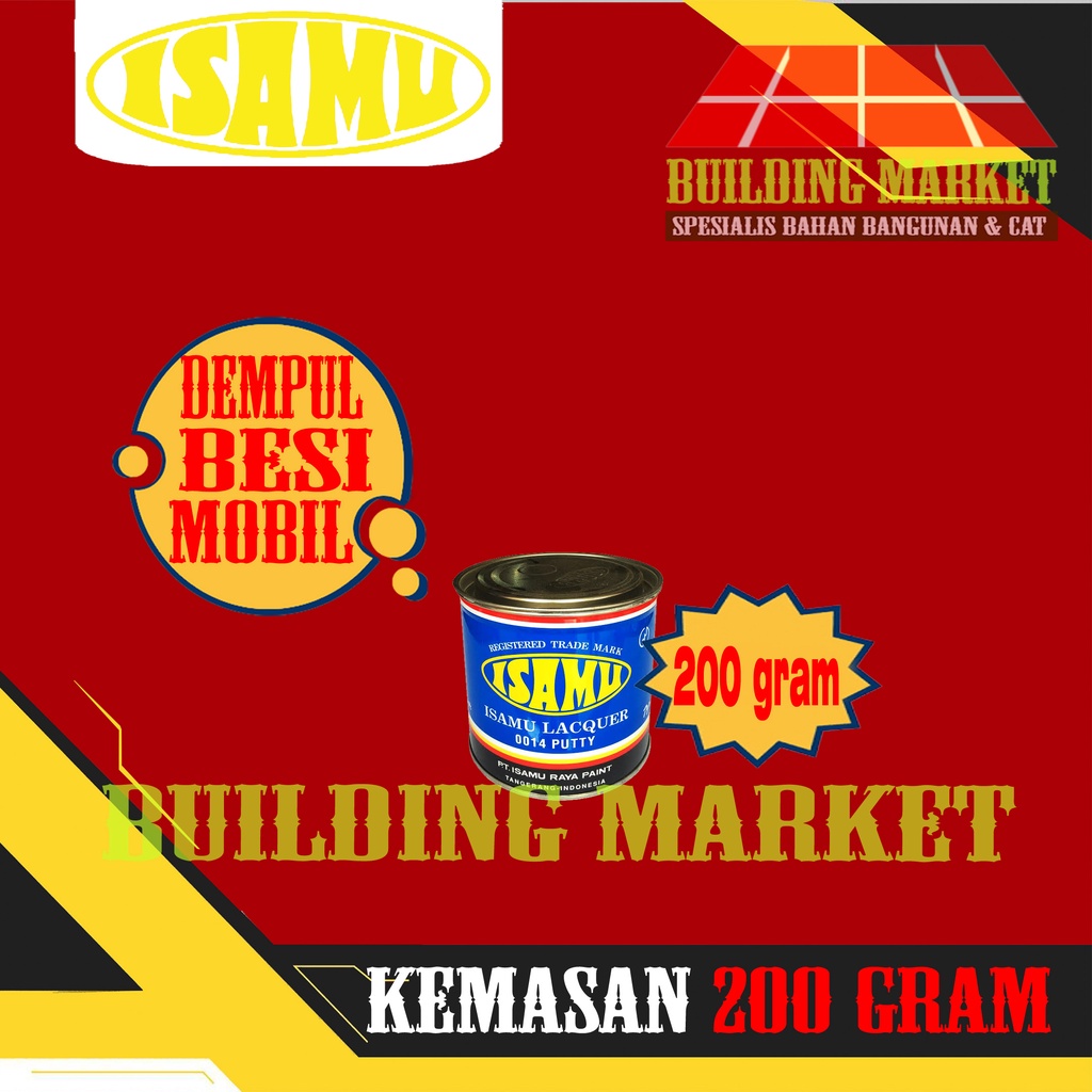 Jual DEMPUL HALUS ISAMU DEMPUL BESI CAT MOBIL ISAMU LACQUER PUTTY 200 ...