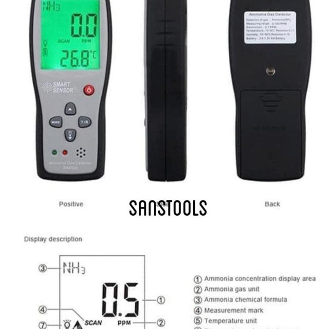 Jual Smart Sensor Ar8500 Nh3 Amonia Gas Detector Detection Tester Ar ...