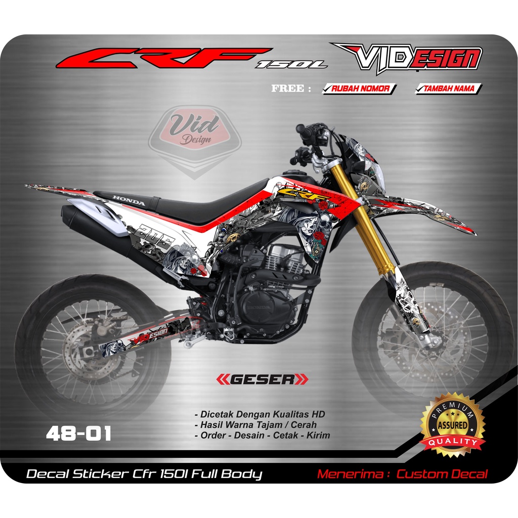 Jual Stiker Dekal Honda Crf 150l Decal Sticker Motor Crf 150 L Full ...
